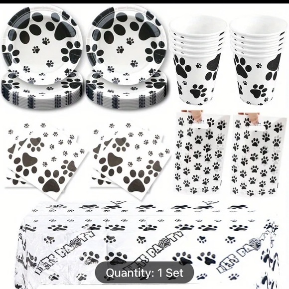 Red Dress Boutique | Party Supplies | New Dog Paw Prints Theme Party ...